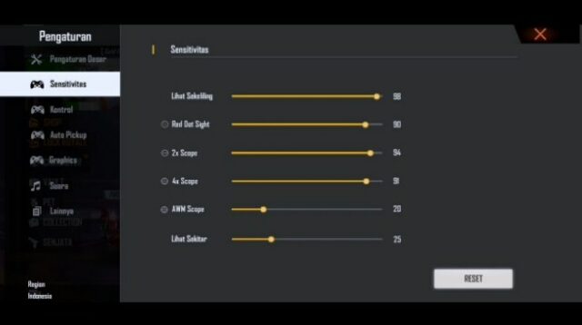 Settingan Sensitivitas FF Auto Headshot HP Oppo Terbaik 2023
